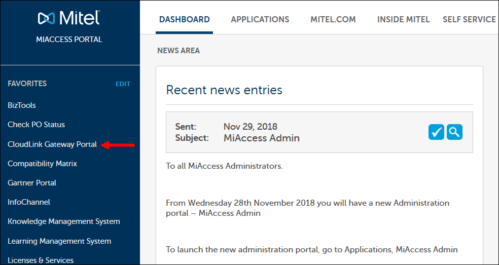 Access the CloudLink Gateway